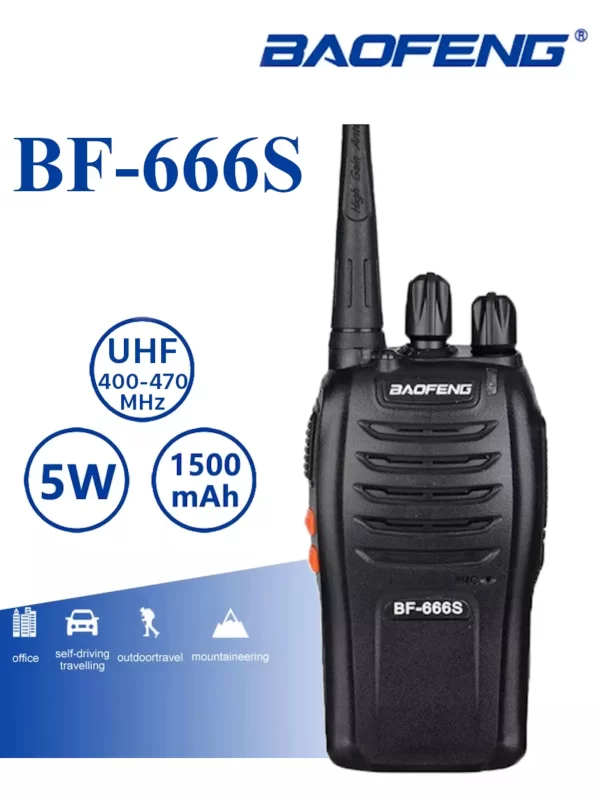 Radio Transmisor Baofeng Bf-666s Walkie-Talkie Negro - Prophone