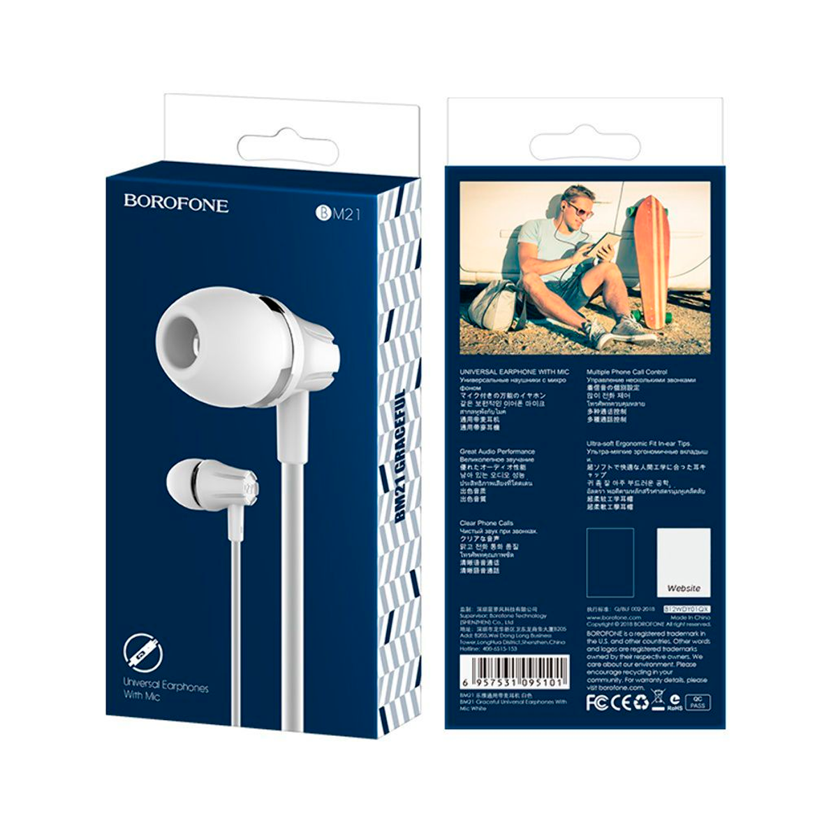 Audífonos In Ear Borofone Bm21 3.5mm Blanco - Prophone