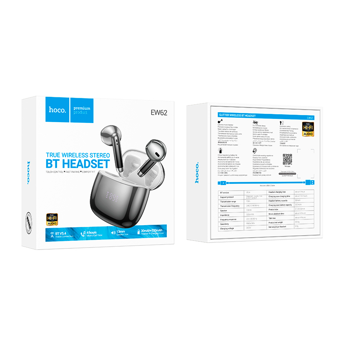 Audífonos Bluetooth Hoco Ew62 In Ear Negro - Prophone