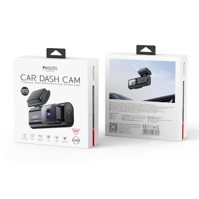 Camara De Auto Yesido Km21 Dual Wifi Dash Cam Full Hd 1080p Negro ...